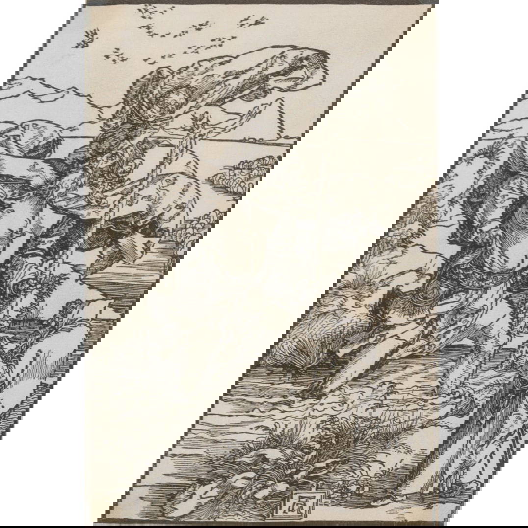 Albrecht Durer, Saint Christopher With Birds, Woodcut Auction