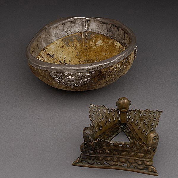 9118: A Silver Mounted Ritual Skull Cup, Qing : Lot 9118