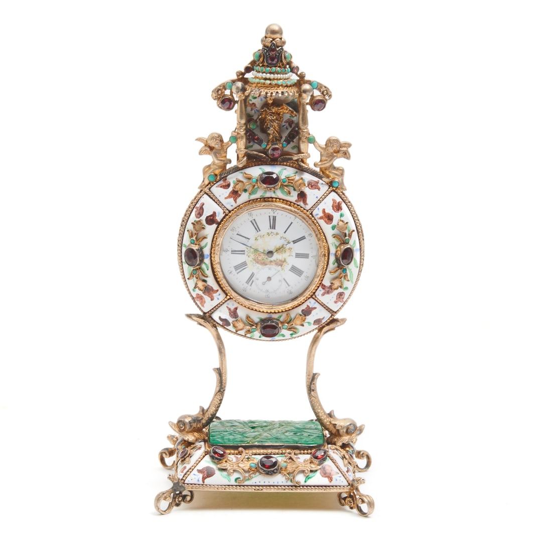 Hungarian Jeweled Enamel Clock Auction