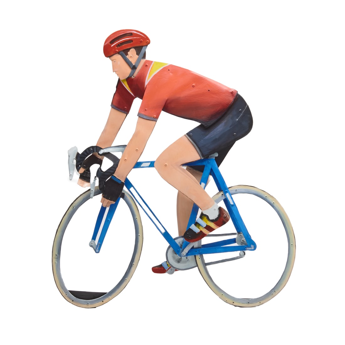 Timothy Woodman, Cyclist, Aluminum Sculpture Auction