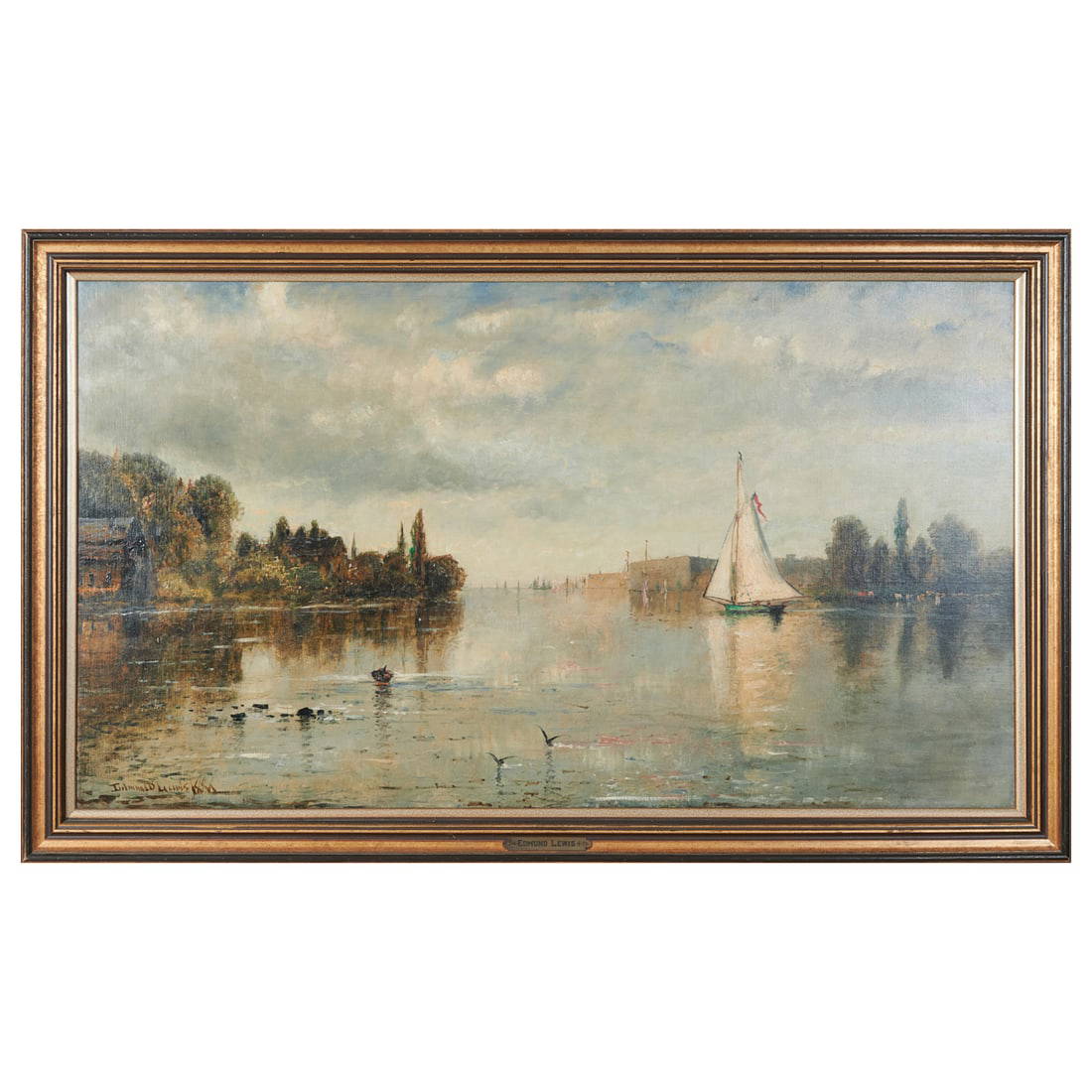 Edmund Lewis, Seascape, Oil On Canvas Auction