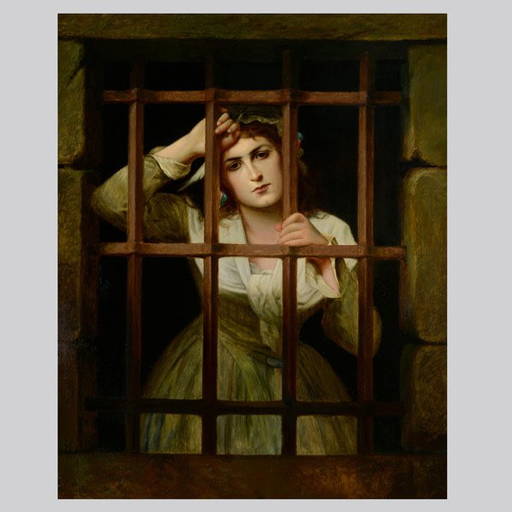 Continental School "the Waiting Maiden" Oil