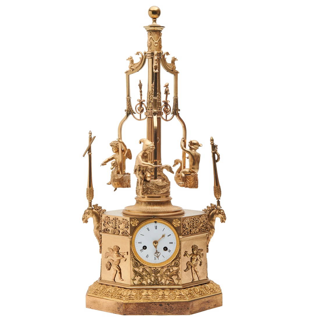 French Empire Figural Carousel Automaton Ormolu Clock Auction
