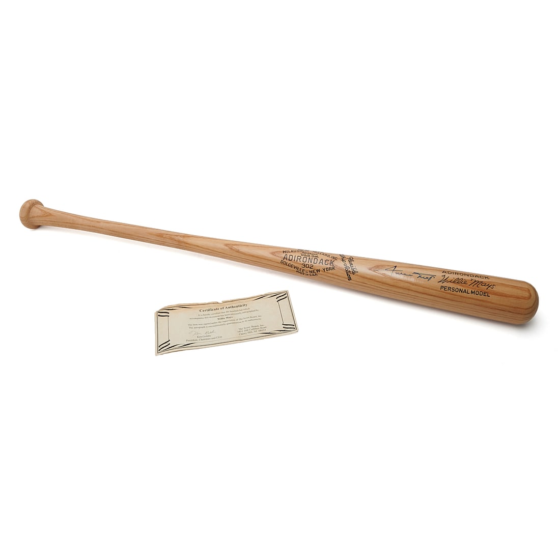 Willie Mays Autographed Baseball Bat Auction