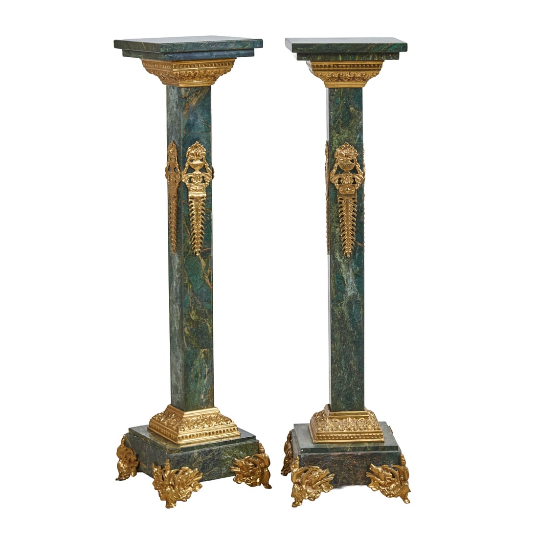 Buy Pair Of Empire Style Verde Antico Marble Pedestals | Michaan's Auctions In Ca