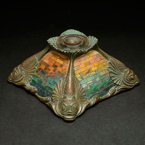 Tiffany Studios Fish Mosaic Inkstand.