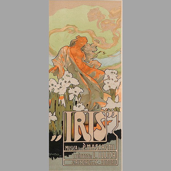 ADOLF HOHENSTEIN "Iris, 1899" Litho
