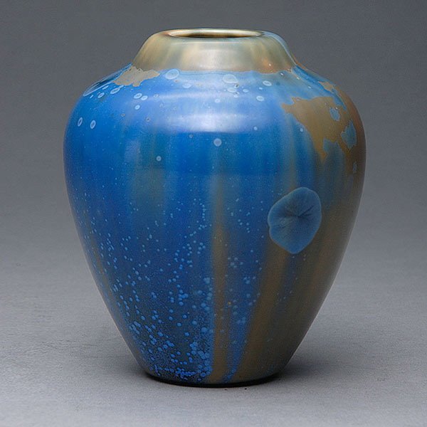 Robineau Vase, Blue/Green Crystal Glaze