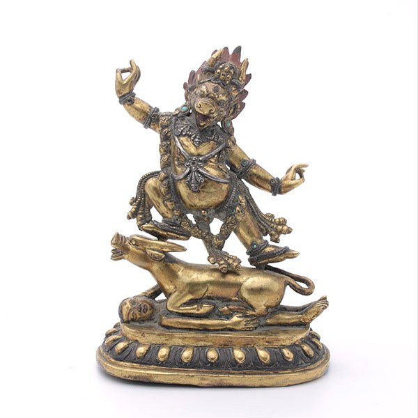 A Gilt-Bronze Figure of Yama Dharmaraja, 18th C.