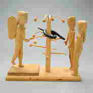 Edgar Tolson Carved Wood Adam and Eve - Oct 08, 2022 | Ledbetter Folk ...