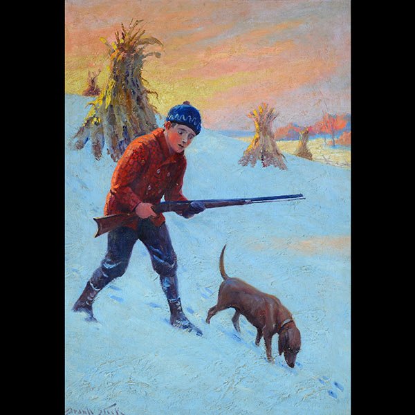 Frank Stick, Hunting Scene, Signed Oil