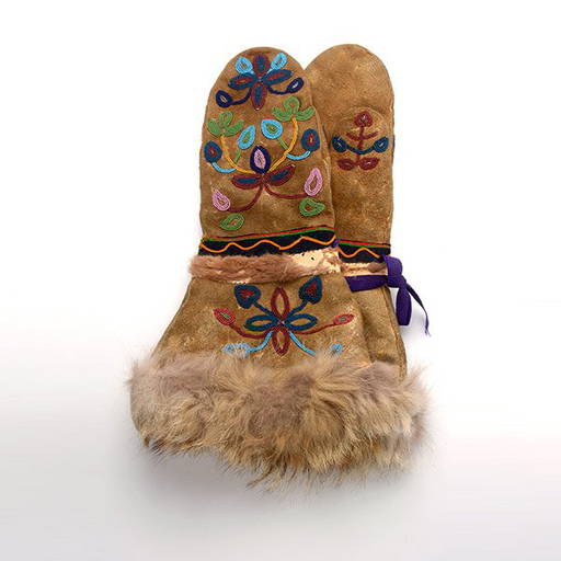 Pair Of Canadian Cree Beaded Mittens