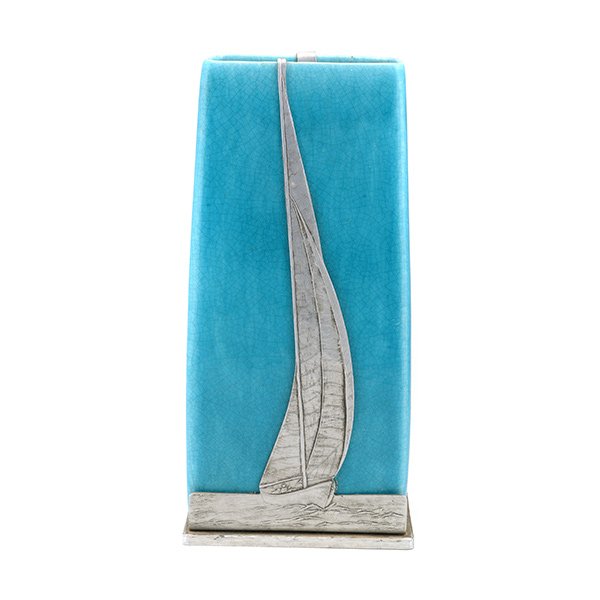 Wendell August Forge Pewter Mounted Vase.