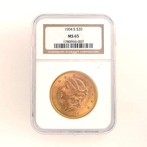 Us 1904 (s) $20.00 Ngc Ms65 Gold Coin.