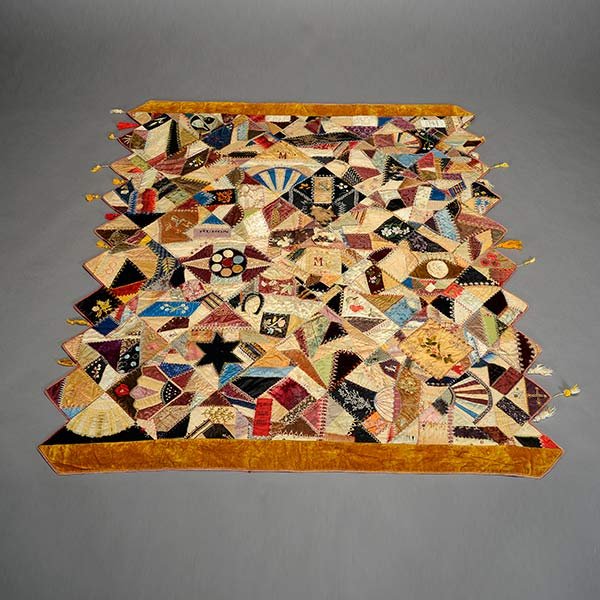 Crazy Cabin Quilt with Political Campaign Silks