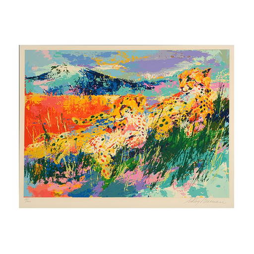 Leroy Neiman "kilimanjaro Cheetah" Serigraph.