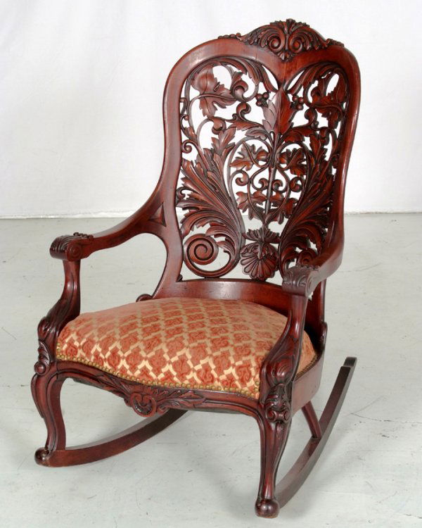 215: Rare Laminated Mahogany Rocking chair Belter - Jan 09, 2010 ...