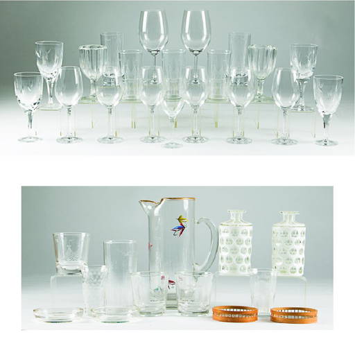 A Miscellaneous Collection Of Etched Glassware By