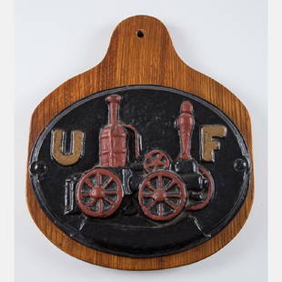 Vintage Fire F.i. Co. Cast Iron Fire Insurance Sign Plaque