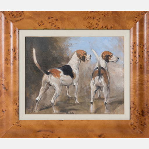 Eric F. Rowe (british, 20th Century) Hounds, Oil
