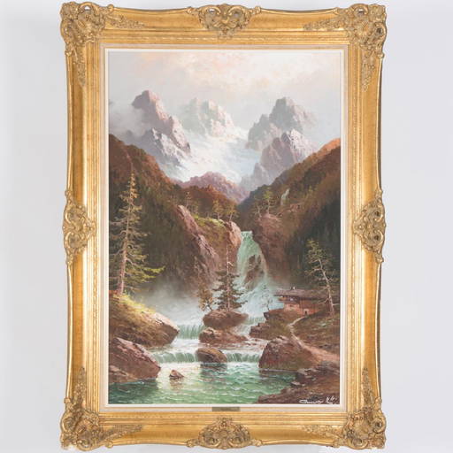 Gustav Weiss (1886 1973) Alpine Scene, Oil On Canvas,