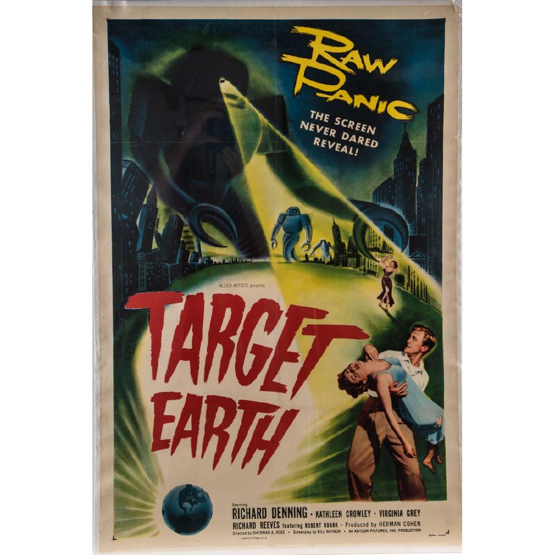A 'Target Earth' Linen Backed Movie Poster, 1954.