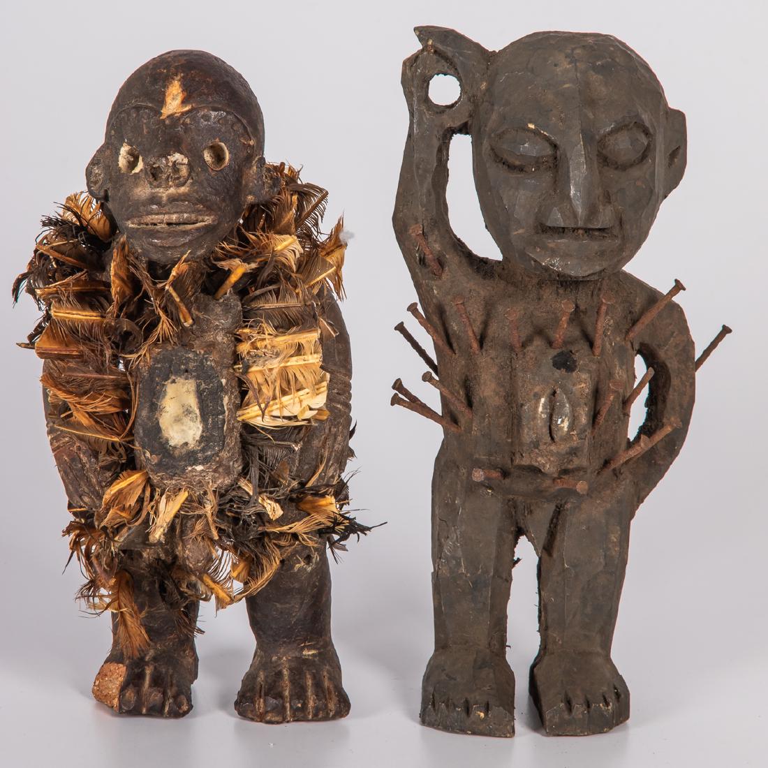 Two Democratic Republic of Congo Carved Wood Kongo