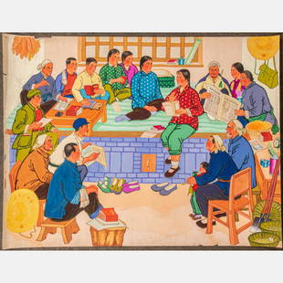 Three Chinese Huxian Folk Paintings