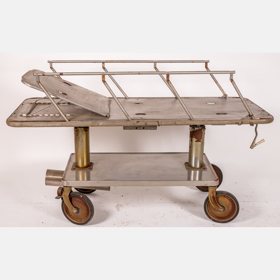 Vintage Stainless Steel Hospital Gurney With Variable Height Settings ...