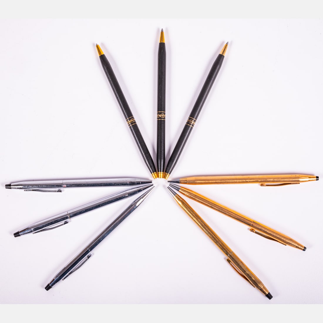 Nine Vintage Ballpoint Pens And Pencils By Cross Auction