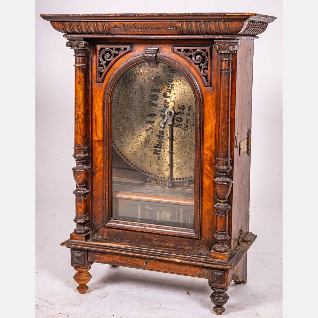 Walnut Polyphon, Style 104, Coin Operated Music Box Auction
