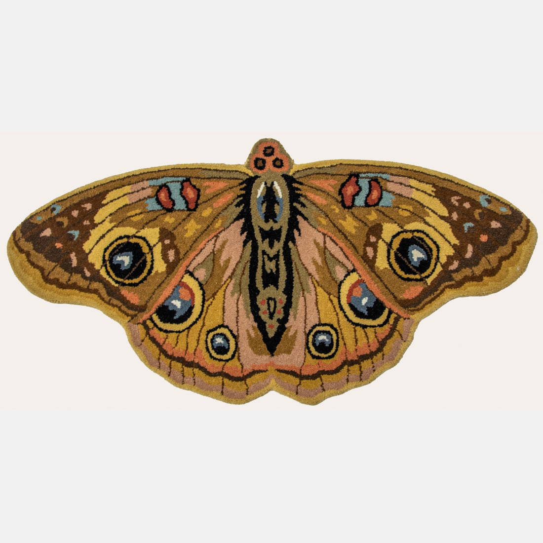 Hand Tufted Indo Butterfly Design Wool Rug Auction