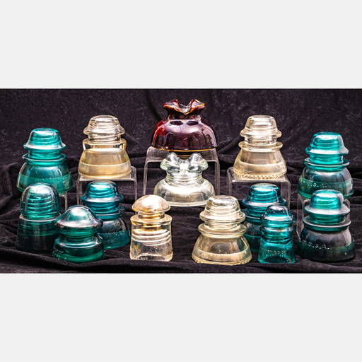 Vintage Colored Glass Insulators