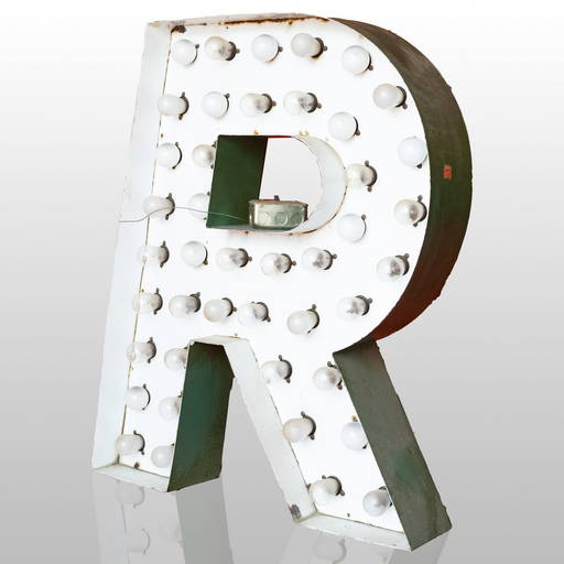 Vintage Marquee Letter R Sign