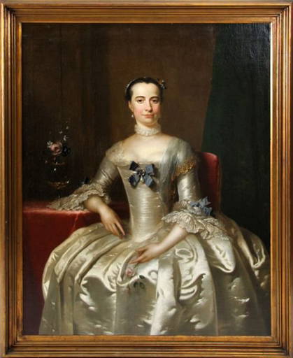 Frans Van Der Myn (1719 1783) Portrait Of Mrs.