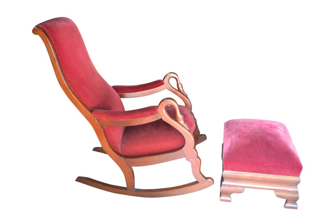 Antique Swan Rocker And Ottoman