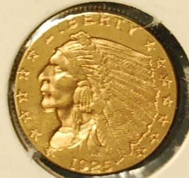 Us 1925 D Two 1/2 Dollar Gold Coin
