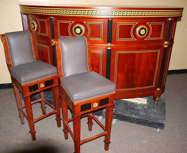 092: Versace Style Curved Bar & Stools