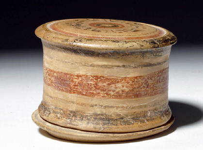 Proto Corinthian Pottery Covered Pyxis