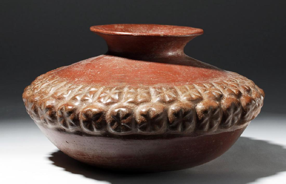Large Colima Redware Jar Fascinating Form!