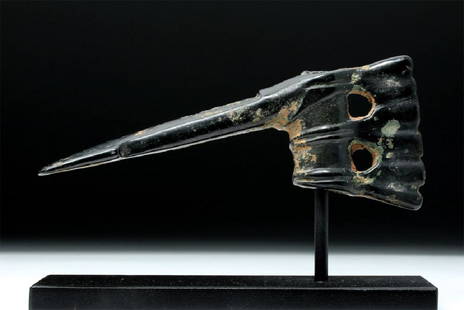 Ancient Luristan Bronze Axe Head W/ Disc Butt