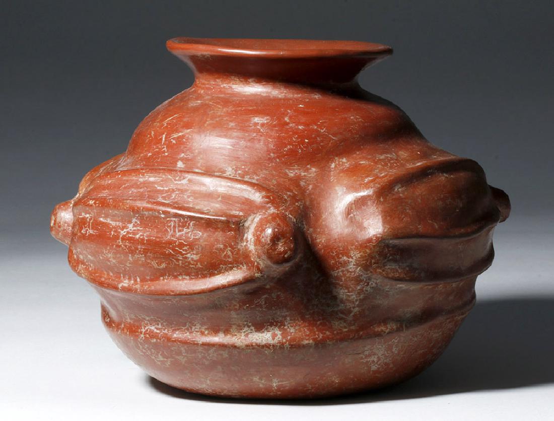 Large Colima Redware Jar Fascinating Form!