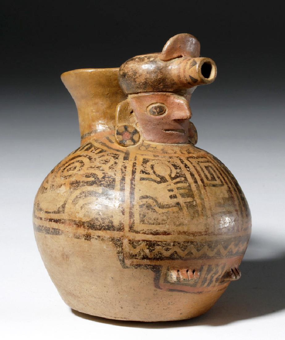 Recuay Negative-Resist Figural Pottery Jar