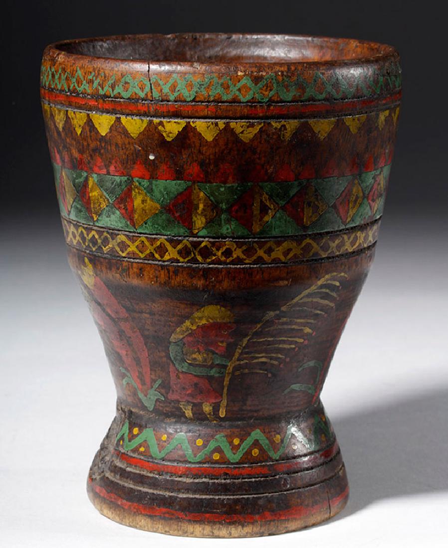 Post Conquest Peruvian Inca Painted Wood Kero