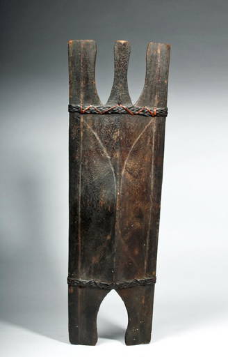 19th C. Filipino Ifugao Painted Wood Shield