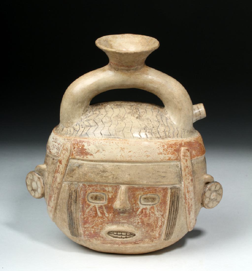 Rare Recuay Pottery Canteen - Crying Lord
