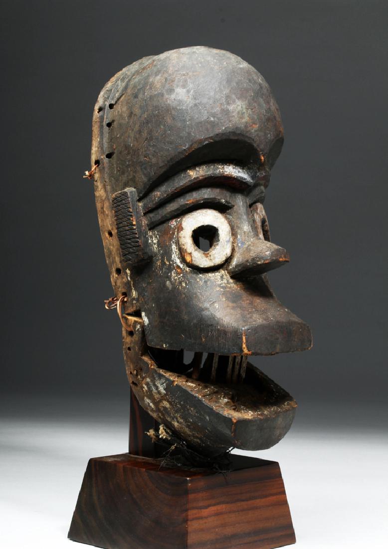 20th C. African Ibibio Wooden Mask w/ Articulated Jaw