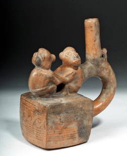 Chimu Inca Pottery Whistling Stirrup Vessel