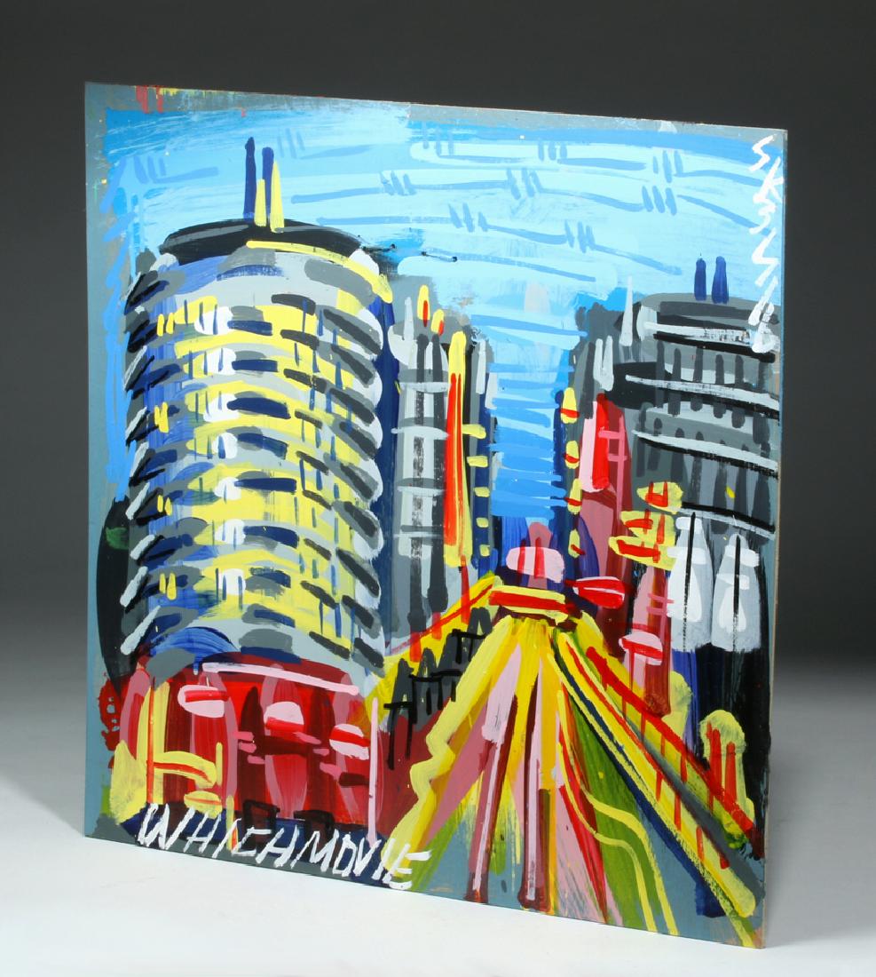 Steve Keene Painting of Capitol Records Building