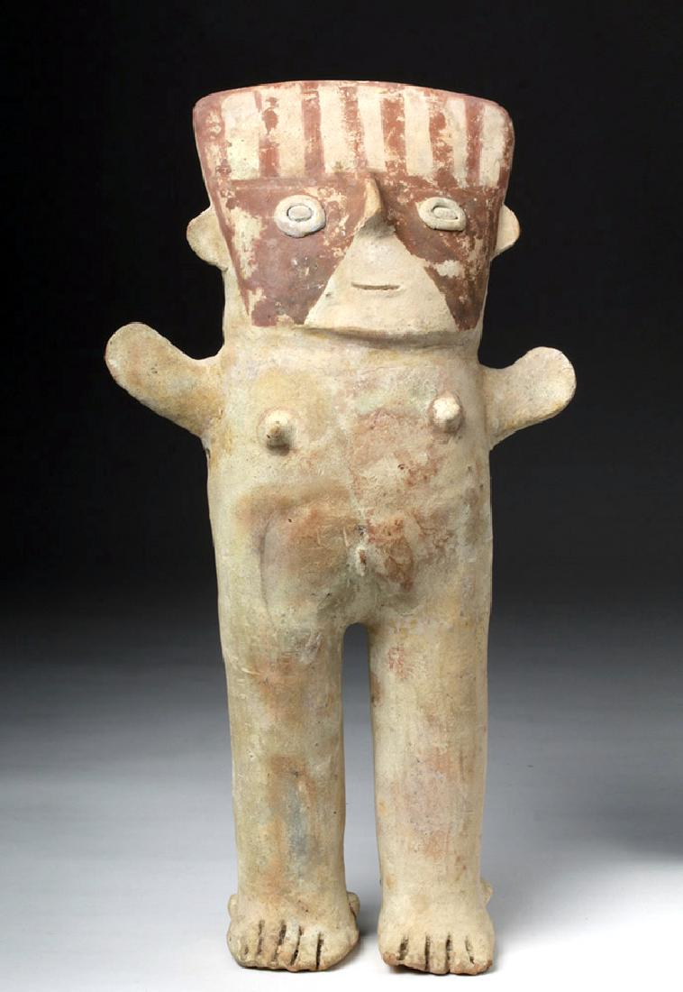Peru Chancay Bi-chrome Pottery Cuchimilco Female Figure